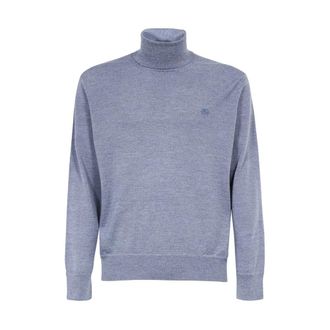 Etro Gerippter Rollkragenpullover aus Schurwolle - - Knitwear - Herren - Blau - 2XL