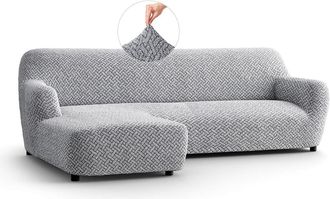 Paulato by GA.I.CO. PAULATO - Bezug für Sofas mit linker Halbinsel (gesehen von vorne), Sofabezug für Ecksofa in L-Form aus Mikrofaser, kratzfestes und maschinenwaschbare