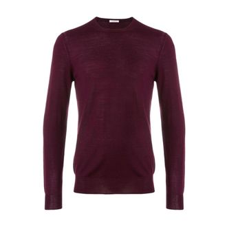 Paolo Pecora Extrafine Merino Wolle Rundhals Pullover - - Knitwear - Herren - Lila - XL
