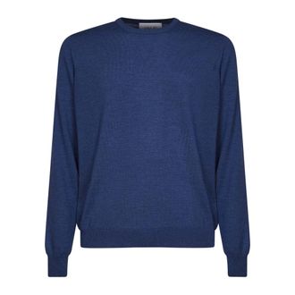 D4.0 Rundhals-Pullover - - Knitwear - Herren - Blau - 3XL