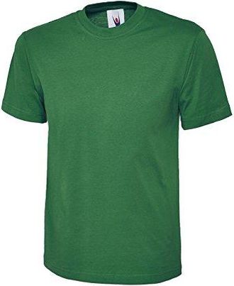 Uneek clothing Uni Classique T-shirt Haut 100% Coton D&eacute;contract&eacute; Loisirs Sports Travail UC301 - Vert Bouteille, L