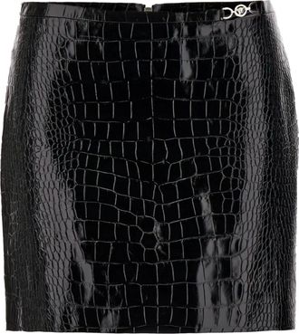 Versace Femme, Jupes, Noir, Taille: 36 FR Jupes en cuir