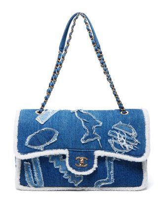 Chanel sac porté épaule Hieroglyph Flap (2019) - Bleu