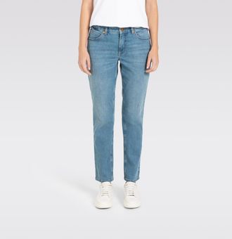 MAC Broeken Stretch-Jeans MAC Melanie, Damen, Gr. 48, L&auml;nge 32, blau (summer light blau basic), Denim/Jeans, Obermaterial: 97% Baumwolle, 3% Elasthan, figurbetont