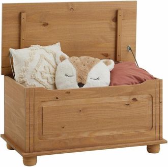 IDIMEX Coffre de rangement bristol en pin massif, finition cirée