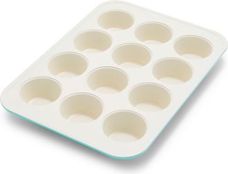 GreenPan Bakewell Muffinform f&uuml;r 12 Muffins, gesunde Keramik-Antihaft-Backform, PFAS-freie Cupcake-Form, langlebiges Backblech, vielseitige K&uuml;chenutensilien, l