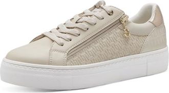 Tamaris Baskets Basses pour Femme, Semelle intérieure Amovible, Crème Ivoire Gold, 40 EU
