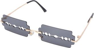 Valiclud Lunettes de Soleil Creuses en M&eacute;tal Grises C1 Accessoires de F&ecirc;te Unisexes pour Costume Lunettes DExt&eacute;rieur Amusantes pour Carnaval et Soir&eacute;es Protect