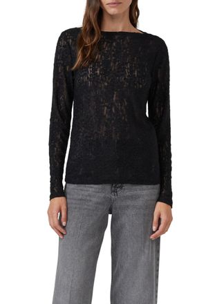 s.Oliver Semitransparentes Langarmshirt aus weicher Jersey-Spitze