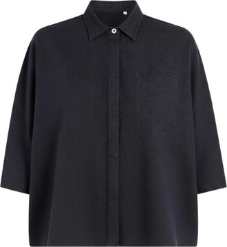 Cruna Femme, Blouses et Chemises, Bleu, Taille: 42 FR Elide Gabardine Shirt