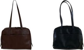 Generic Sac fourre-tout r&eacute;tro en cuir PU, sac &agrave; main spacieux sous les bras pour femmes, usage d&eacute;contract&eacute; et au bureau