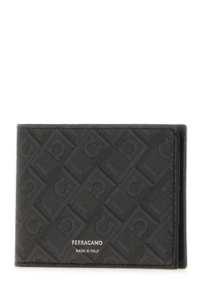 Ferragamo Mens Wallet Gray Leather