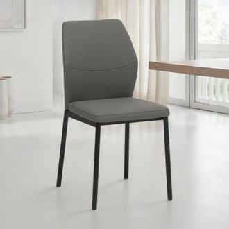 IDIMEX Esszimmers&uuml;hle GINOVA 4er Set, Grau - K&uuml;chenstuhl gepolstert mit Kunstleder Bezug, stabile Beine aus pulverbeschichtetem Metall f&uuml;r Essbereich & K&uuml;che