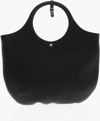 Courr&egrave;ges Textured Leather HOLY Hobo Bag Gr&ouml;&szlig;e Unica