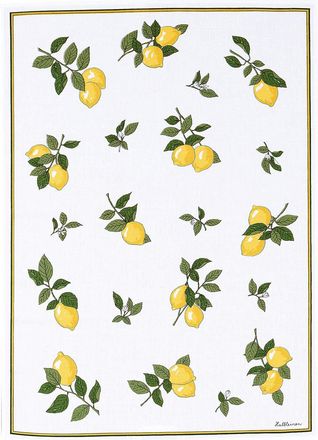 Kracht Reduziert: Kracht - Geschirrtücher mit Zitronen, aus Halbleinen, 2er Pack, 50x70 cm