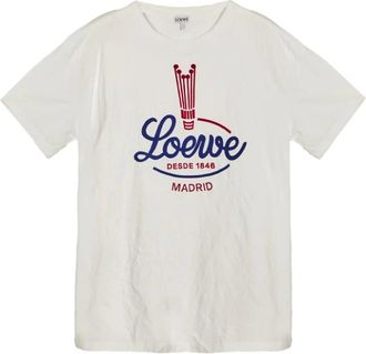 Loewe Femme, Tops, Blanc, Taille: 40 FR Madrid Cotton T-Shirt