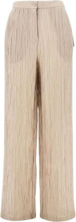 Emporio Armani Femme, Pantalons, Beige, Taille: 46 FR Wide Pantalons