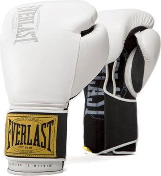 Everlast Unisex- Erwachsene Boxhandschuhe 1910 Classic Trainingshandschuhe, Weiß, 14oz