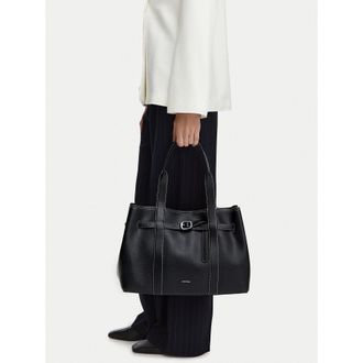 Calvin Klein Handtasche Calvin Klein Buckle Medium Work Tote LV04F3549G Schwarz