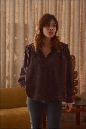 Marlot Paris Blouse Ava L&eacute;opard Double Gaze de Coton - Collection Femme Marlot Paris