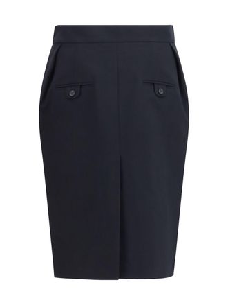 Magda Butrym Womens Pleated Midi Skirt Black Cotton