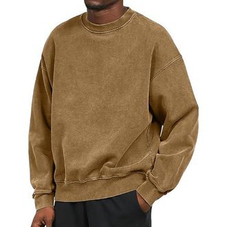 Generic Sweatshirts pour hommes en coton polaire pour homme - Pull noir surdimensionn&eacute; pour homme - Veste de chef en coton pour homme - Sans capuche - Veste d