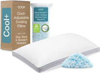 Coop Home Goods Eden Cool+ Verstellbares Kissen, King-Size, Memory-Foam-Kissen, Plus-Form, mit kühlendem Gel, Rücken-, Nackenstütze, Bauch- oder Seitenschläferkissen,