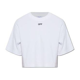 Off-white Geripptes T-Shirt im Loose Fit - - Tops - Damen - Wei&szlig; - S
