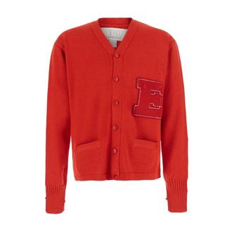 ERL Script Cardigan Strick - - Knitwear - Herren - Rot - M