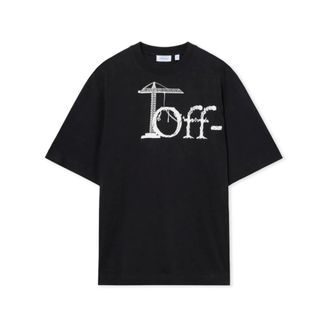 Off-white T-Shirt aus Baumwolle mit Logo-Print - - Tops - Herren - Schwarzk - M