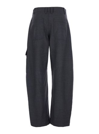 Brunello Cucinelli Virgin Wool Trousers - Gray