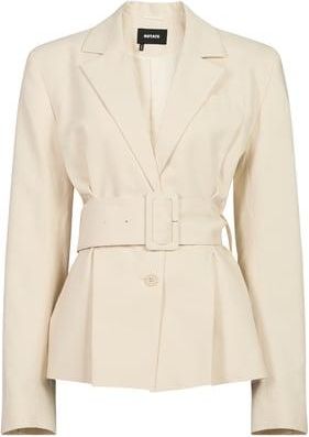 Rotate Blazer &agrave; d&eacute;tail de ceinture en lin et coton