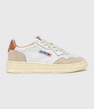 Autry Baskets Homme Medalist Low Leat Suede White Lion