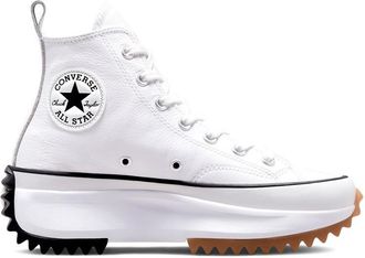 Converse Run Star Hike Platform Foundational - Leder-Sneaker in Wei&szlig;/Schwarz/Gum mit Plateausohle