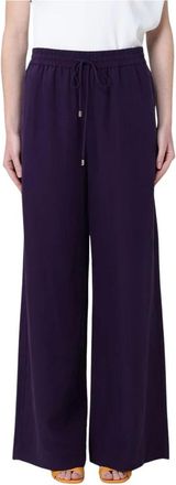 Liu Jo Femme, Pantalons, Violet, Taille: 40 FR Pantaloni in misto lino