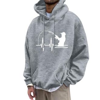 Generic Sweat a Capuche Homme Hooded Sweatshirt Sweats &agrave; Capuche Homme Mode avec Imprim&eacute; Partiel, Pull Long &agrave; Manches avec Cordon de Serrage