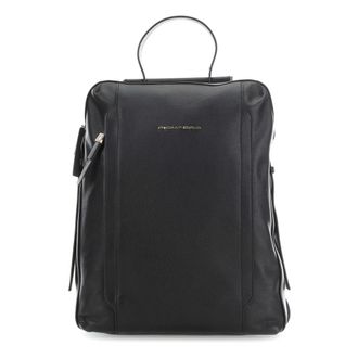 Piquadro Schwarze Leder-Laptoptasche mit Vordertasche mit Rei&szlig;verschluss - - Bags - Damen - Schwarzk - ONE SIZE
