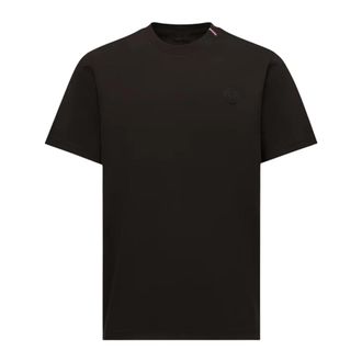 Moncler Logo-T-Shirt aus Baumwolle - - Tops - Herren - Schwarzk - M