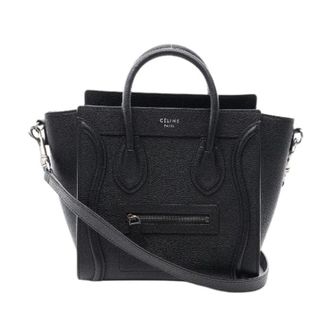 Celine Pre-owned Luggage Nano Shopper Leather 2way Bag - Femme - Pre-owned - Noir - Taille: ONE Size