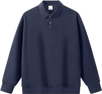 Generic Chemise confortable et fluide pour homme, coupe classique, style d&eacute;contract&eacute;, vintage, boutonn&eacute;, l&eacute;ger et respirant, t-shirts dext&eacute;rieur, bleu marine,