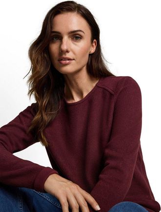 Tom Tailor Sweater mit feiner Rippstruktur / Rollkanten / Rundhals