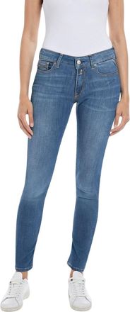 Replay Damen Jeans New Luz Skinny-Fit mit Power Stretch, Medium Blue 009-1 (Blau), 26W / 32L