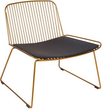 Beliani Metallstuhl Gold u. Schwarz aus Stahl mit Kunstleder Sitz Ohne Armlehnen Industrial Glamour Stil Modern f&uuml;r K&uuml;che Esszimmer Essbereich