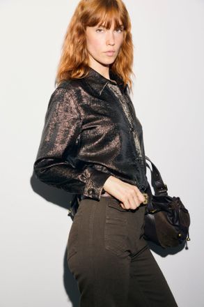 Gerard Darel Chemise satin&eacute;e mordor&eacute;e - LOYCE - Marron