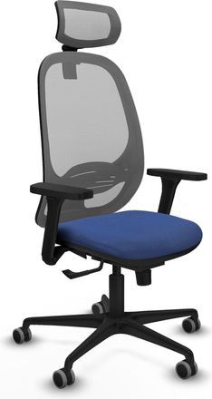 Piqueras y Crespo Schreibtischstuhl mit zylindrischen Armlehnen, h&ouml;henverstellbarer Lendenwirbelst&uuml;tze und h&ouml;henverstellbarem Kopfteil und Neigungsverstellung, ausgesta