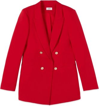 Oltre Femme, Vestes, Rouge, Taille: 50 FR Blazer Crois&eacute; en Tissu Technique