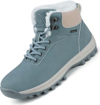 Mishansha Damen Winterschuhe Warm Gef&uuml;ttert Bequeme Rutschfest Winterstiefel Outdoor Trekking Boots Blau EU 42
