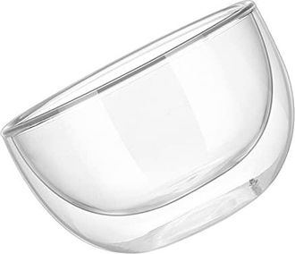 Yarnow Bol en Verre Double Paroi Saladier Transparent Borosilicate Bol &agrave; Fruits et Salade Facile &agrave; Nettoyer 1 Pi&egrave;ce