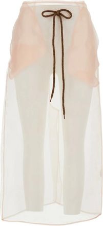 Simone Rocha Femme, Maillots de bain, Rose, Taille: 36 FR Veiled Column Midi Skirt