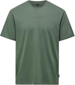 Only & Sons Onslevi Life Reg Text SS Tee Noos T-Shirt, Vert forêt, M Homme